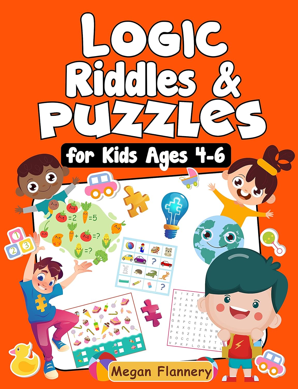 خرید کتاب Logic Riddles & Puzzles for Kids Ages 4-6: Fun Brain Games ...